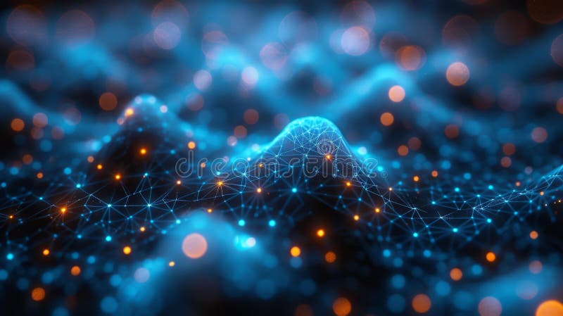 Futuristic Network Data Visualization Generative Ai Stock Illustration Illustration Of