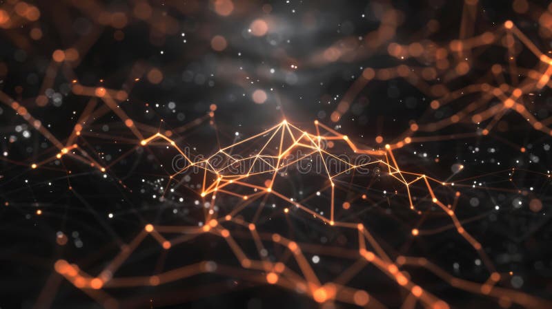 Abstract Network Connection, Glowing Lines and Nodes Background ... Abstract Network Connection, Glowing Lines and Nodes Background ...
