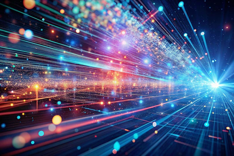 Futuristic Network Explosion in Digital Space Stock Illustration ...