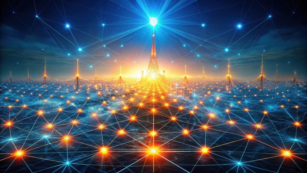 Futuristic Network Infrastructure a Vision of Interconnected Towers and Global Communication ...