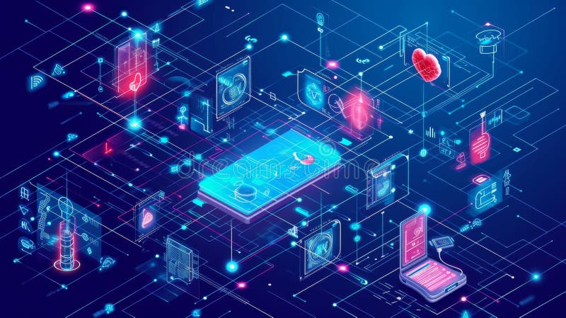 Futuristic Network Typing AI Generative Stock Image - Image of typing ...