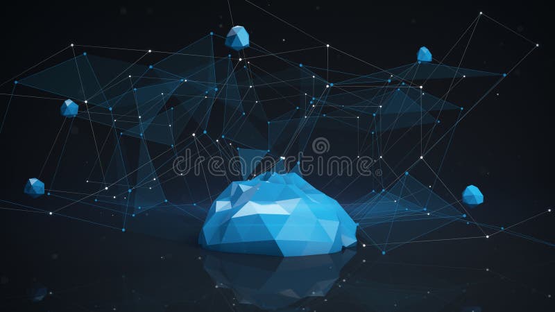 Futuristic Network Shape. Abstract 3d Render Stock Illustration ...