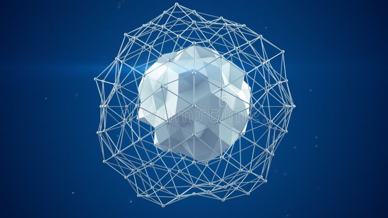 Futuristic Network Shape. 3d Render Stock Illustration - Illustration ...