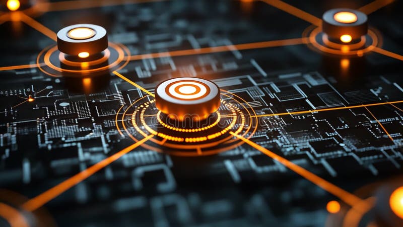 Futuristic Network Technology Design Featuring Glowing Nodes and ...