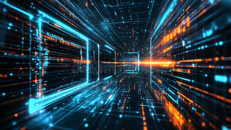 Futuristic Network Visualization on White Background Stock Illustration ...