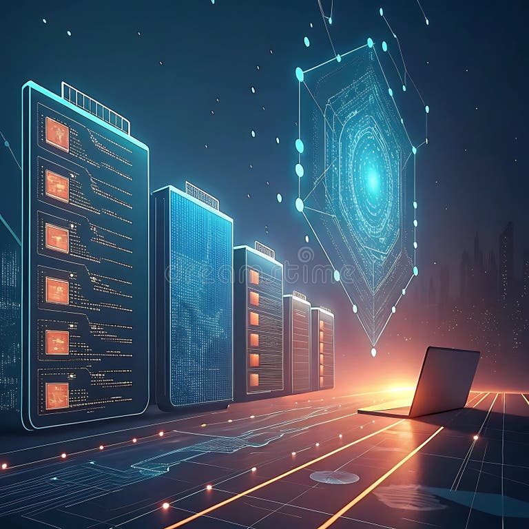 Futuristic Networking Infrastructure: Visualizing Connections through Nodes and Technology ...