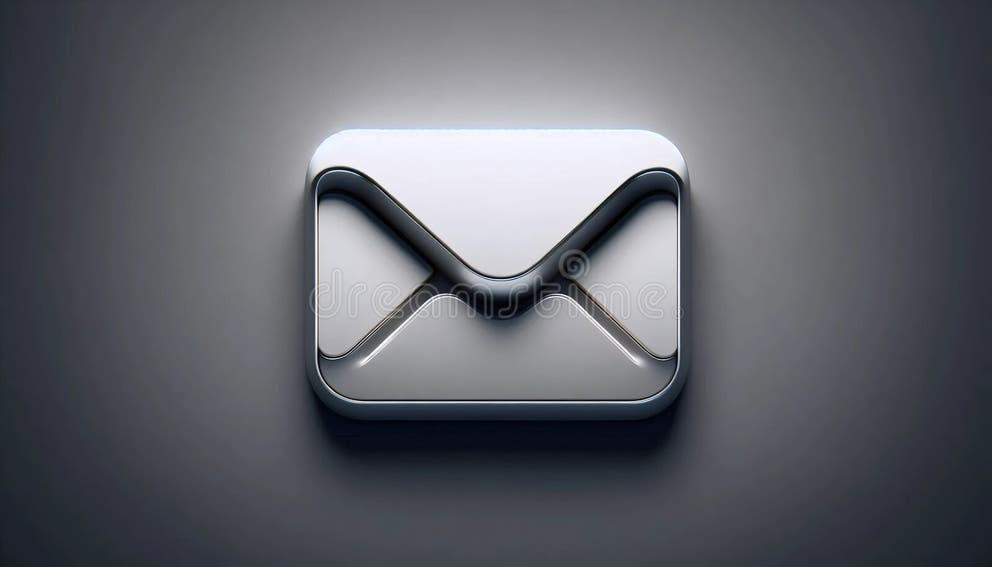 A Futuristic Neumorphic Mail Envelope Icon, Ai Generated Image Stock ...