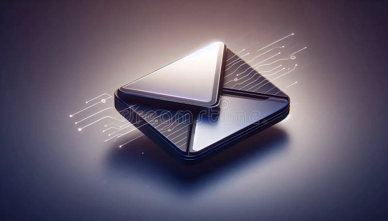 A Futuristic Neumorphic Mail Envelope Icon, Ai Generated Image Stock ...