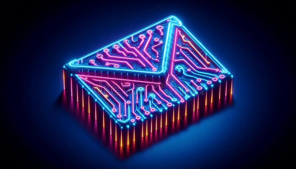 A Futuristic Neumorphic Mail Envelope Icon, Ai Generated Image Stock ...