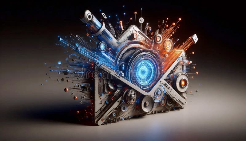 A Futuristic Neumorphic Mail Envelope Icon, Ai Generated Image Stock ...