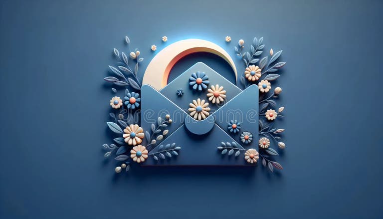 A Futuristic Neumorphic Mail Envelope Icon, Ai Generated Image Stock ...