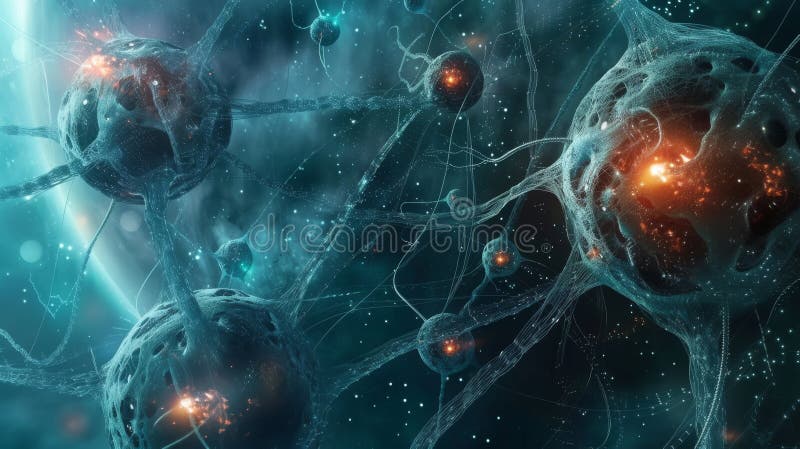 Futuristic Neural Dust Technology Stock Illustration - Illustration of ...
