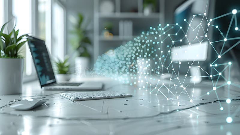 Futuristic Neural Link Illustration: AI Technology Concept Stock ...