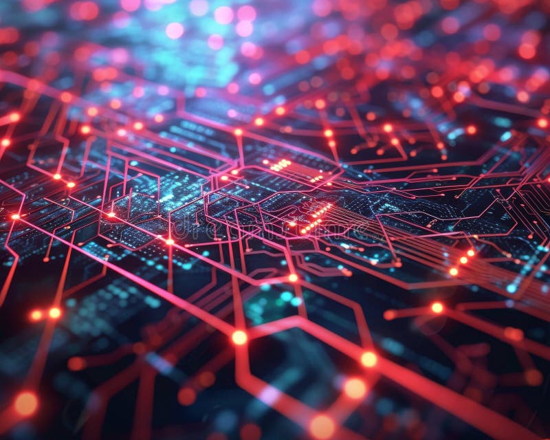 Futuristic Neural Link Interfaces in Technology Stock Illustration ...