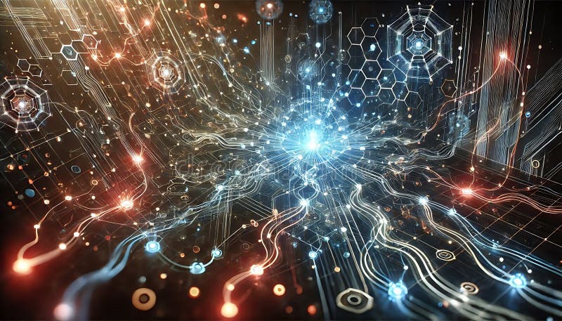 Futuristic Neural Network Background with Glowing Interconnected Nodes ...