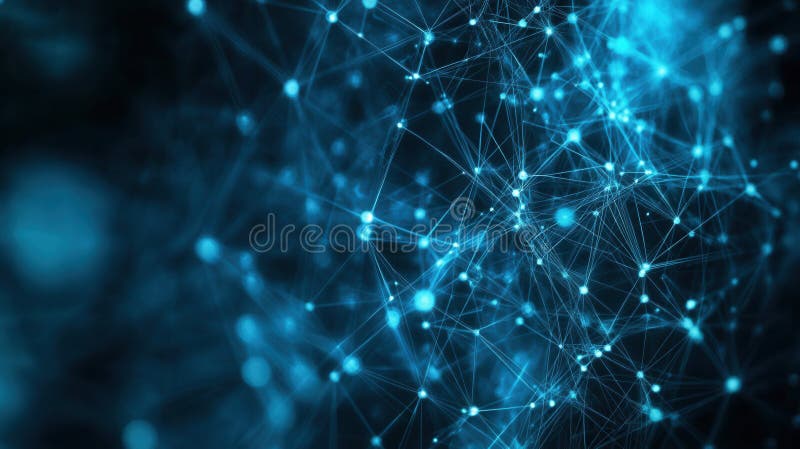 Futuristic Neural Network Design Featuring Deep Blue and Cyan Patterns ...