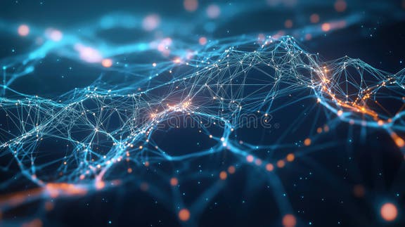 Futuristic Neural Network Pattern with Glowing Blue Nodes for Modern ...