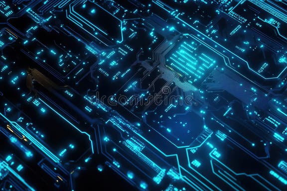 Futuristic Neural Network Patterns with a Deep Blue and Cyan Color ...
