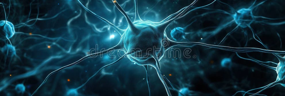 Futuristic Neural Network Patterns in Deep Blue and Cyan with ...