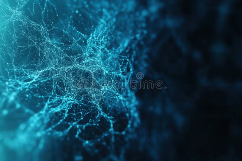 Futuristic Neural Network Patterns in Deep Blue and Cyan with a Techy ...