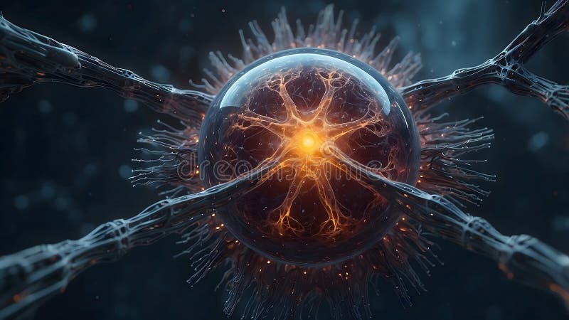 Futuristic Glowing Neuron Cell Network Stock Illustrations – 2,285 ...