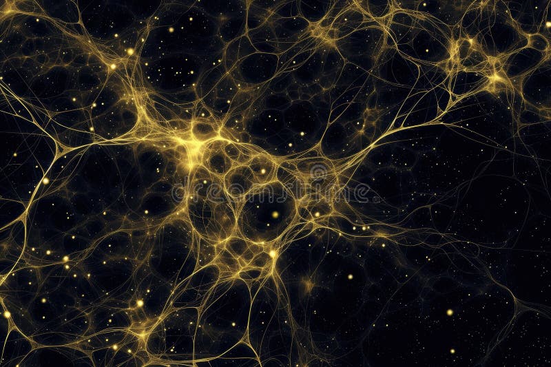 Futuristic Neuron Design with Luminous Electric Connections on Dark ...