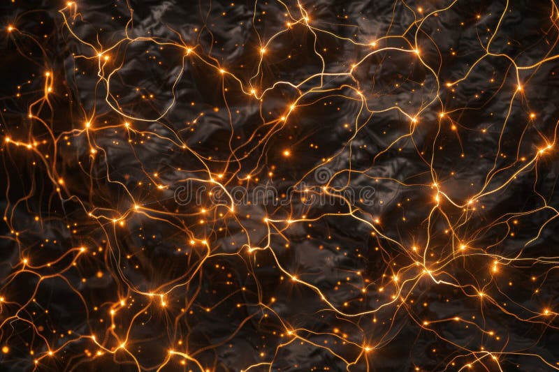 Futuristic Neuron Design with Luminous Electric Connections on Dark ...