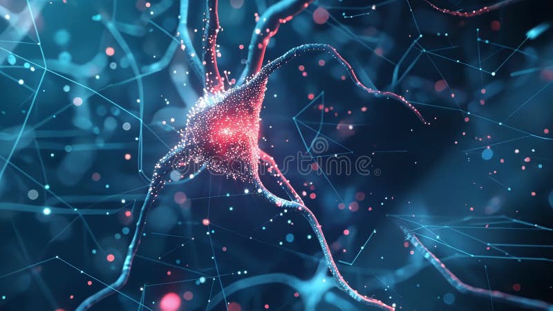 Futuristic Neuron Sending Signals through Neural Network Stock Video ...