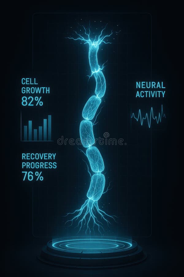 Futuristic Neuron Visualization Depicting Cell Growth Neural Activity ...