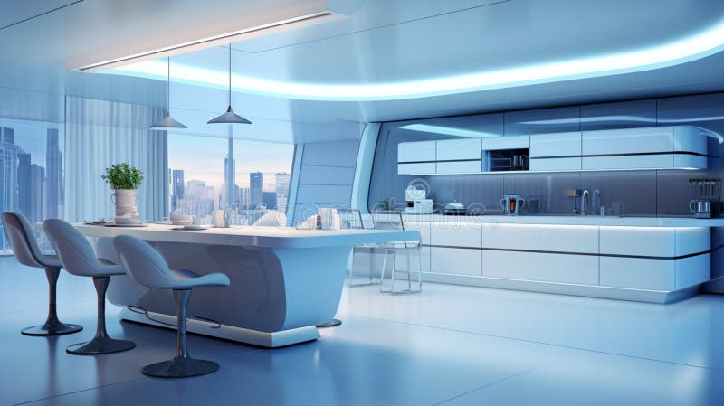 Futuristic New Modern Kitchen. Futuristic High Gloss Kitchen ...