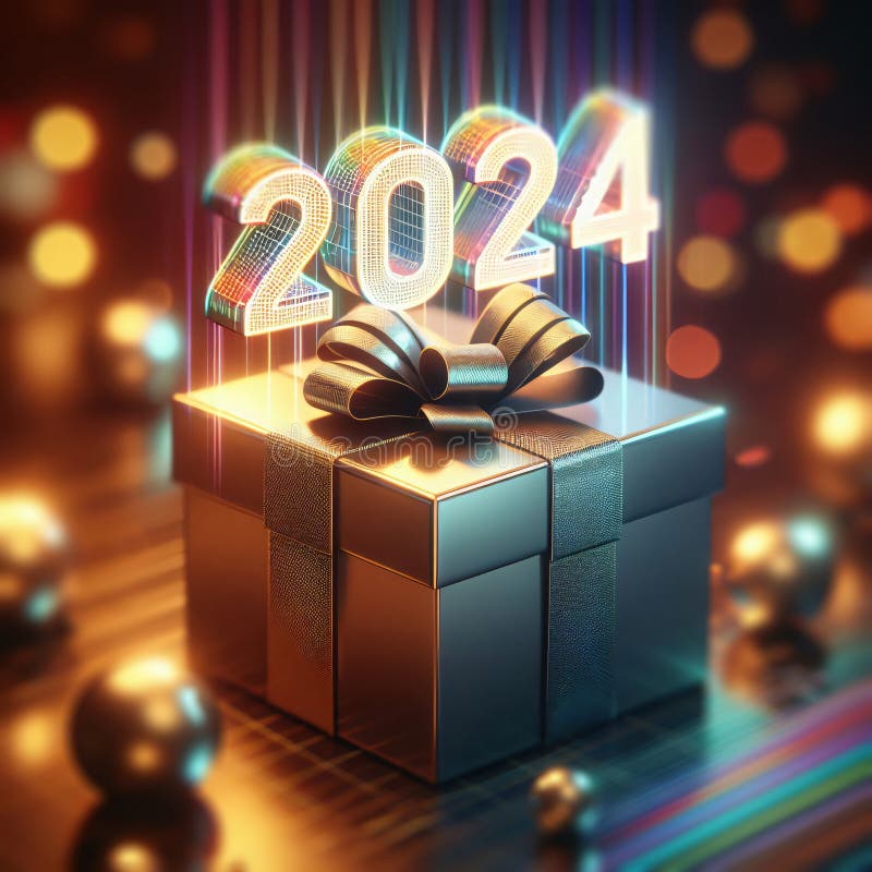 Futuristic New Year Gift Box, AI Generated Stock Image - Image of ...