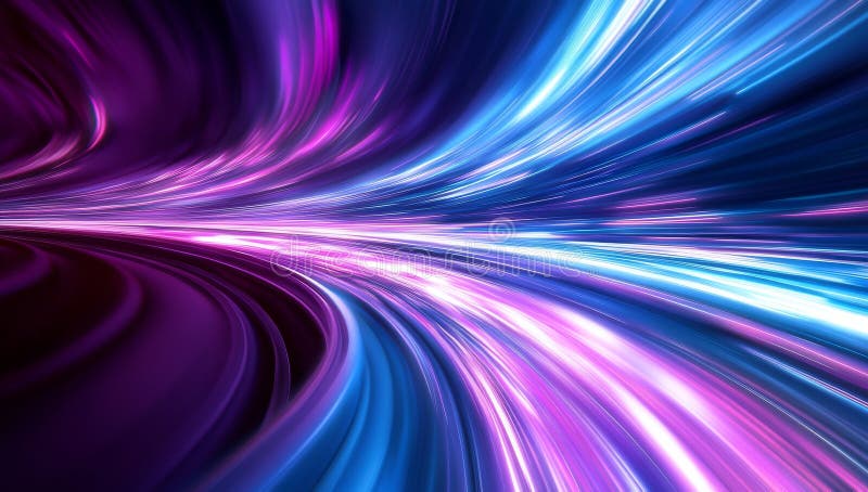 Futuristic Nighttime Scene of a City, with Dynamic Light Trails and a ...