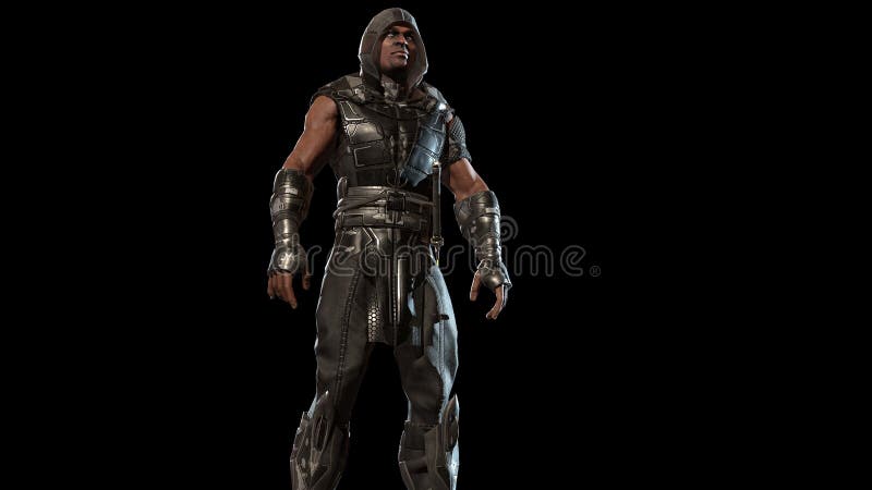 Futuristic Ninja in 3d Render Stock Illustration - Illustration of cool ...