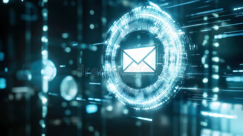 Futuristic Notification Design Featuring Holographic Email Interface in ...