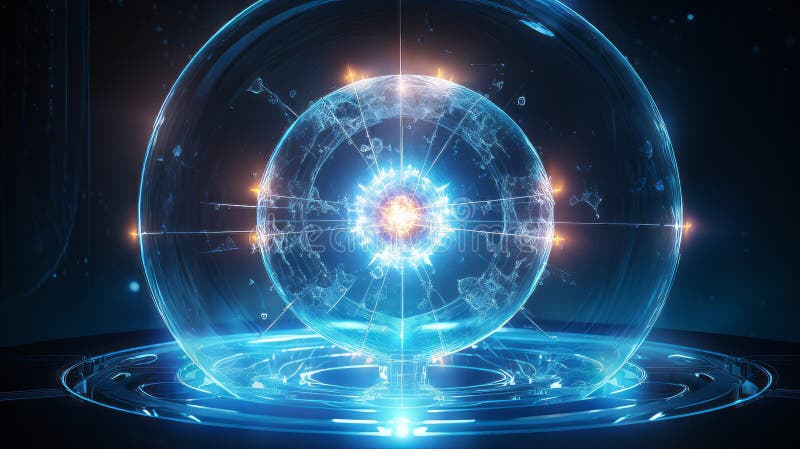 Futuristic Nuclear Fusion Concept with Glowing Plasma Stock ...