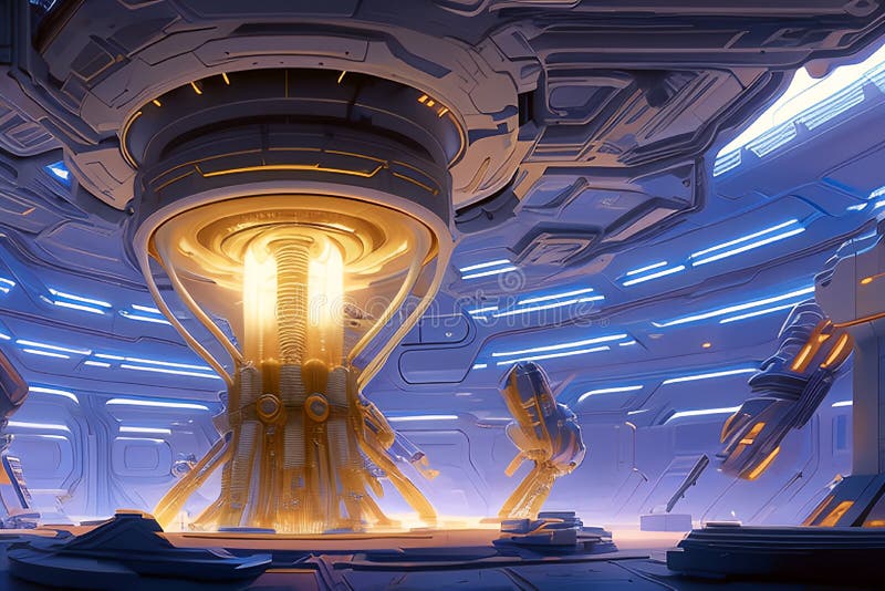 Futuristic Nuclear Fusion Power Plant Concept, AI Stock Illustration ...