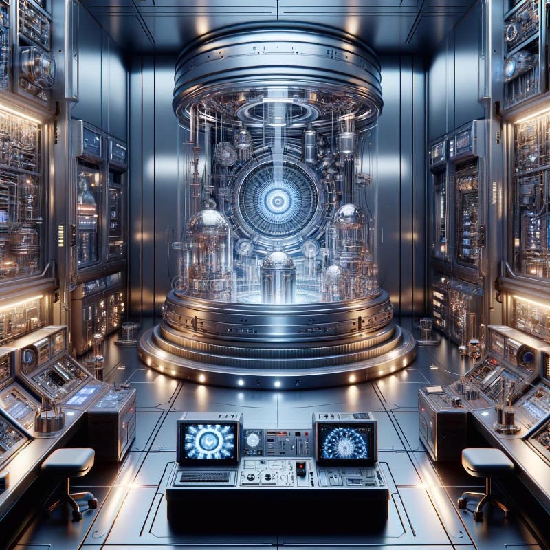 Futuristic Nuclear Fusion Reactor Stock Illustration - Illustration of ...