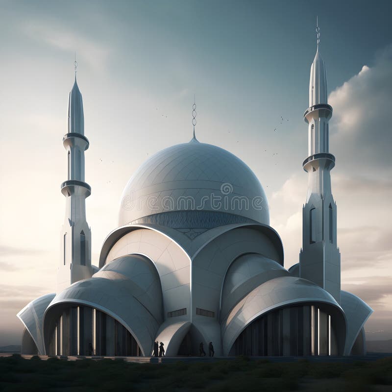 Futuristic Oasis, a Captivating 3d Render of a Building in a Serene Sky ...
