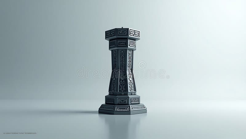 Futuristic Obelisk Tower with Tech Engravings Stock Illustration ...