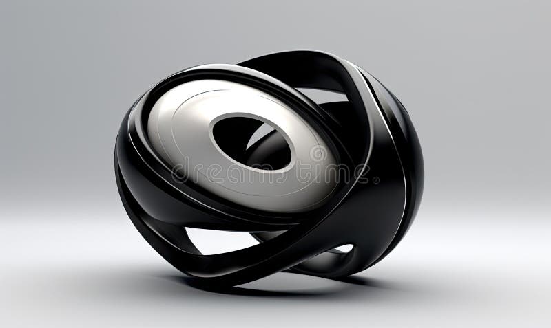 Futuristic Object Black on Background. Abstract Shape. Created AI Tools ...