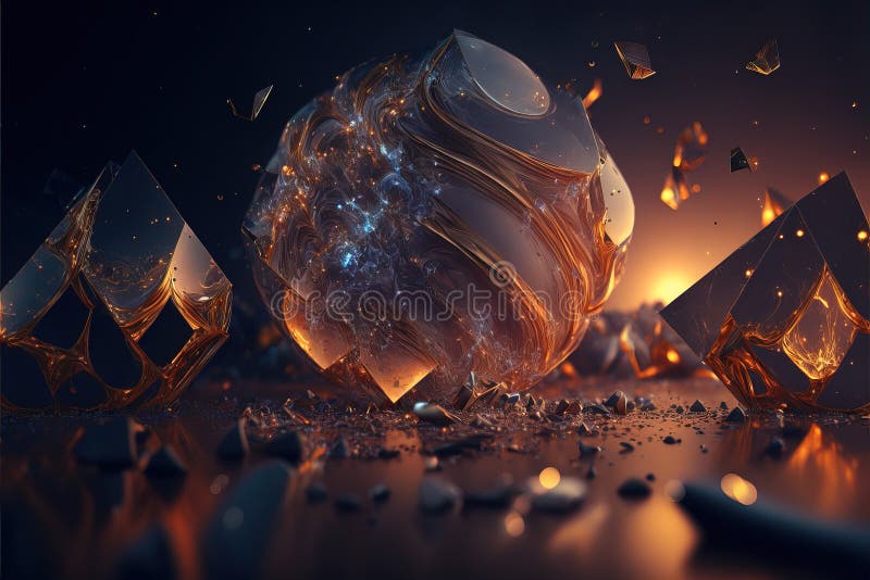 A Futuristic Object with a Lot of Small Objects Around it on a Table ...