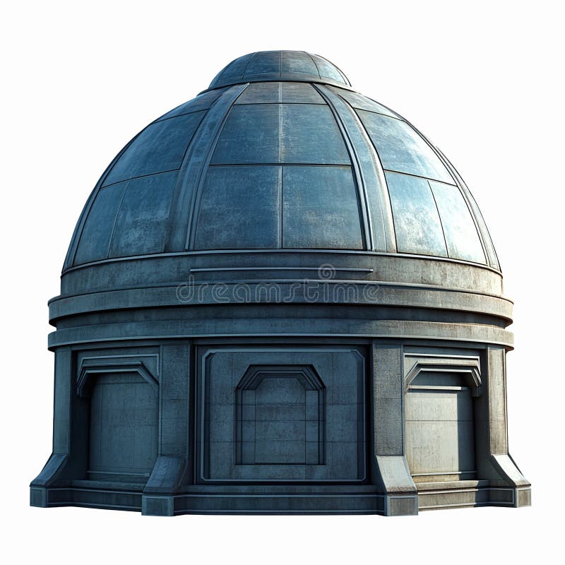 Futuristic Observatory Building Design with Dome Structure and Detailed ...