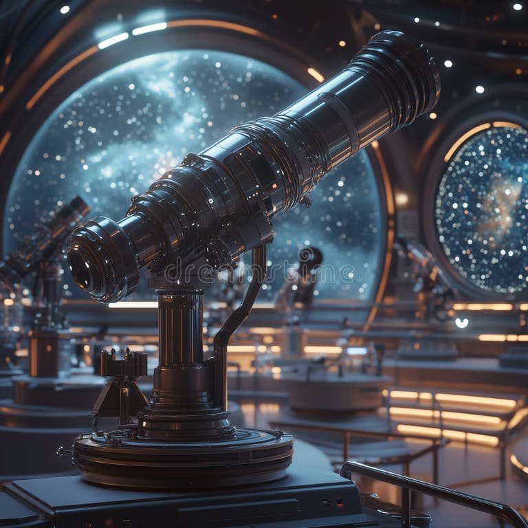 Futuristic Observatory Featuring Advanced AI-controlled Telescopes in a ...
