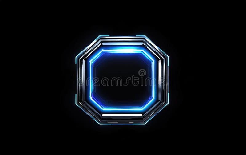 Glowing Octagon Frame Dark Blue Background Stock Photos - Free ...