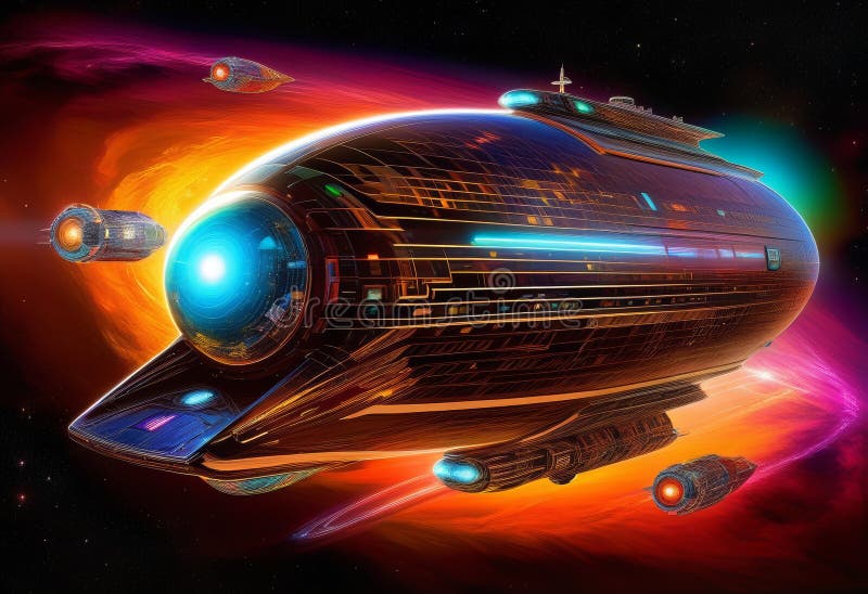 A Futuristic Odyssey in Quantum Design Stock Illustration ...