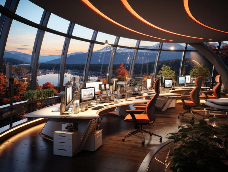 Futuristic Workstations Stock Illustrations – 338 Futuristic ...