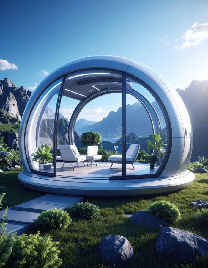 Futuristic Office Building Design Showcasing Seamless Stock Photo ...