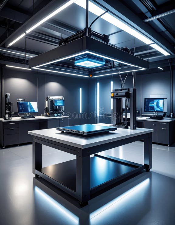 Futuristic Office Building Interior Designed for Stock Photo - Image of ...