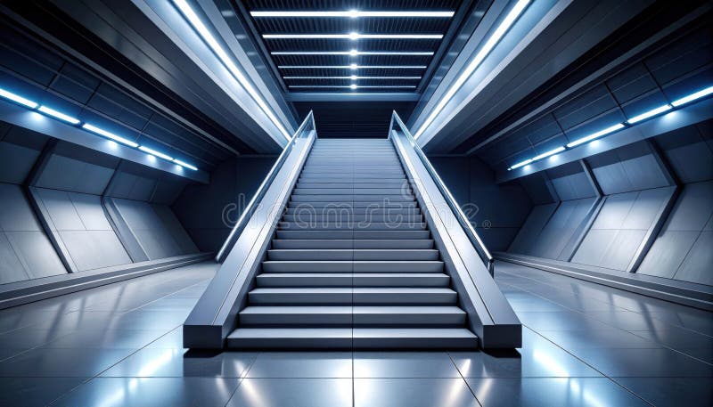 Futuristic Office Building Interior Featuring Sleek Stock Photo - Image ...