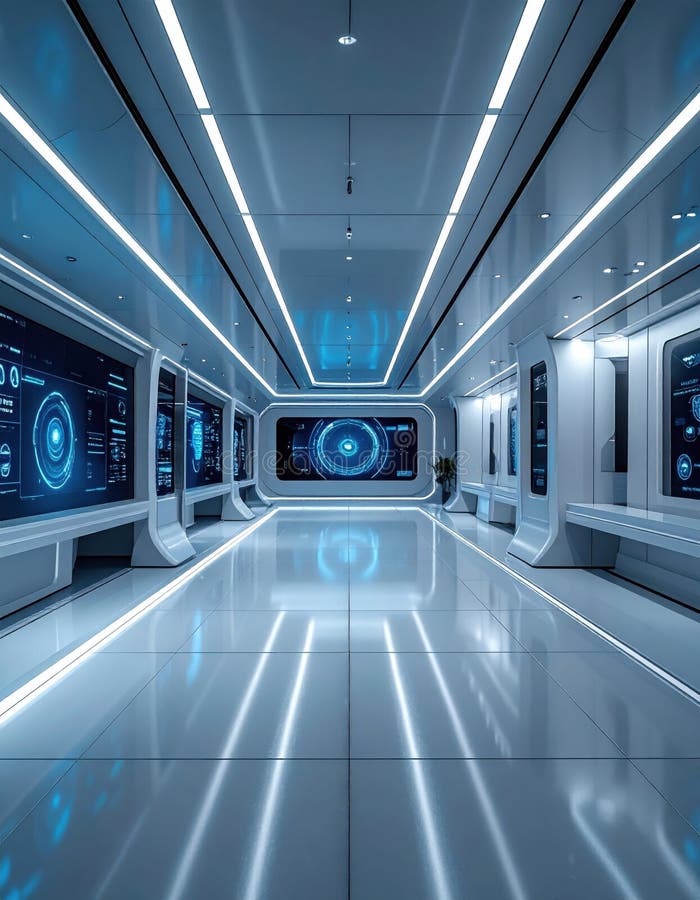 Futuristic Office Building Interior Showcasing Advanced Stock Image ...